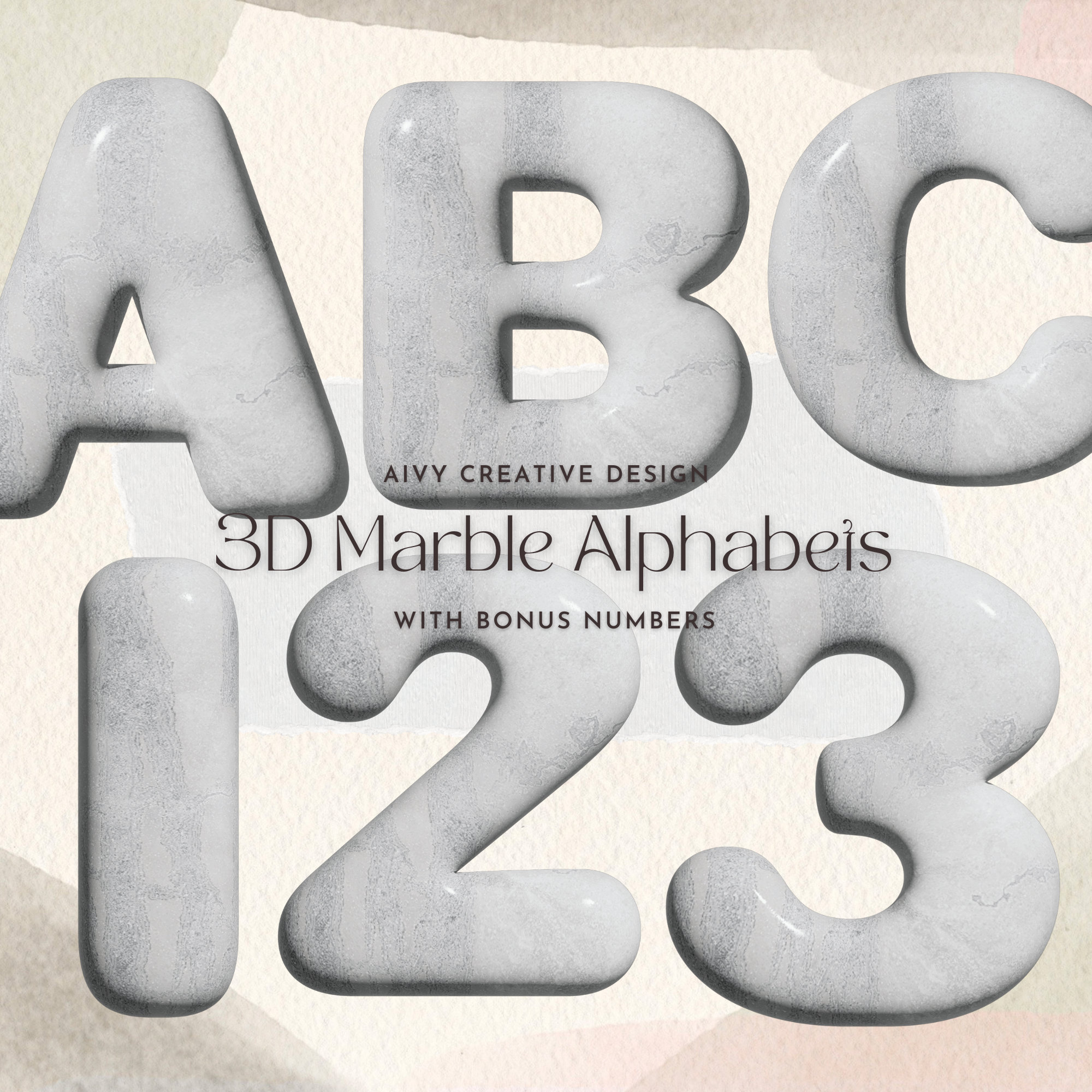 Marble Alphabets and Numbers Cliparts, 3D Alphabet, Marble Cliparts ...