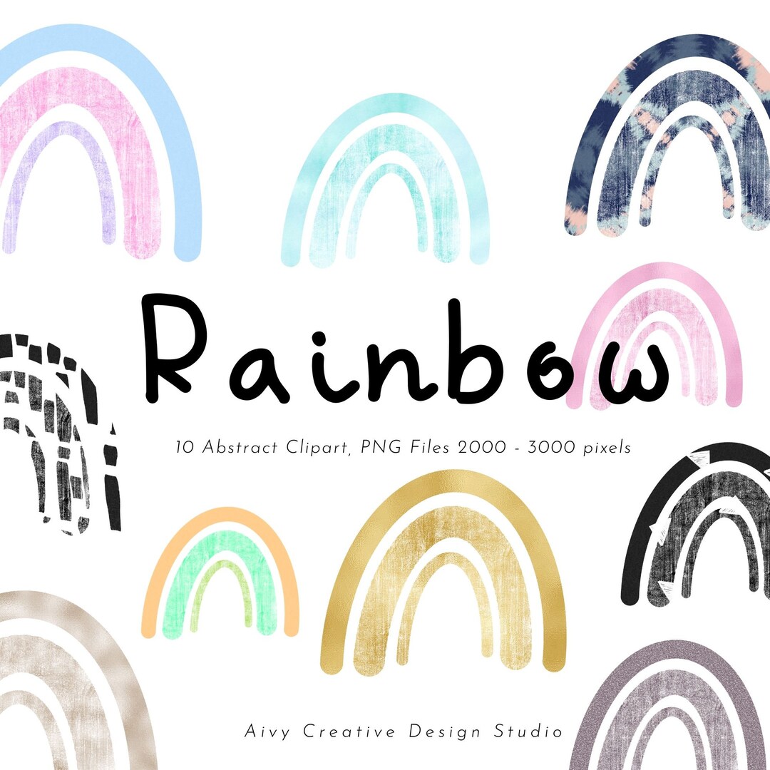 Colorful Rainbow Clipart | Transparent PNG Files | Marketing Material ...