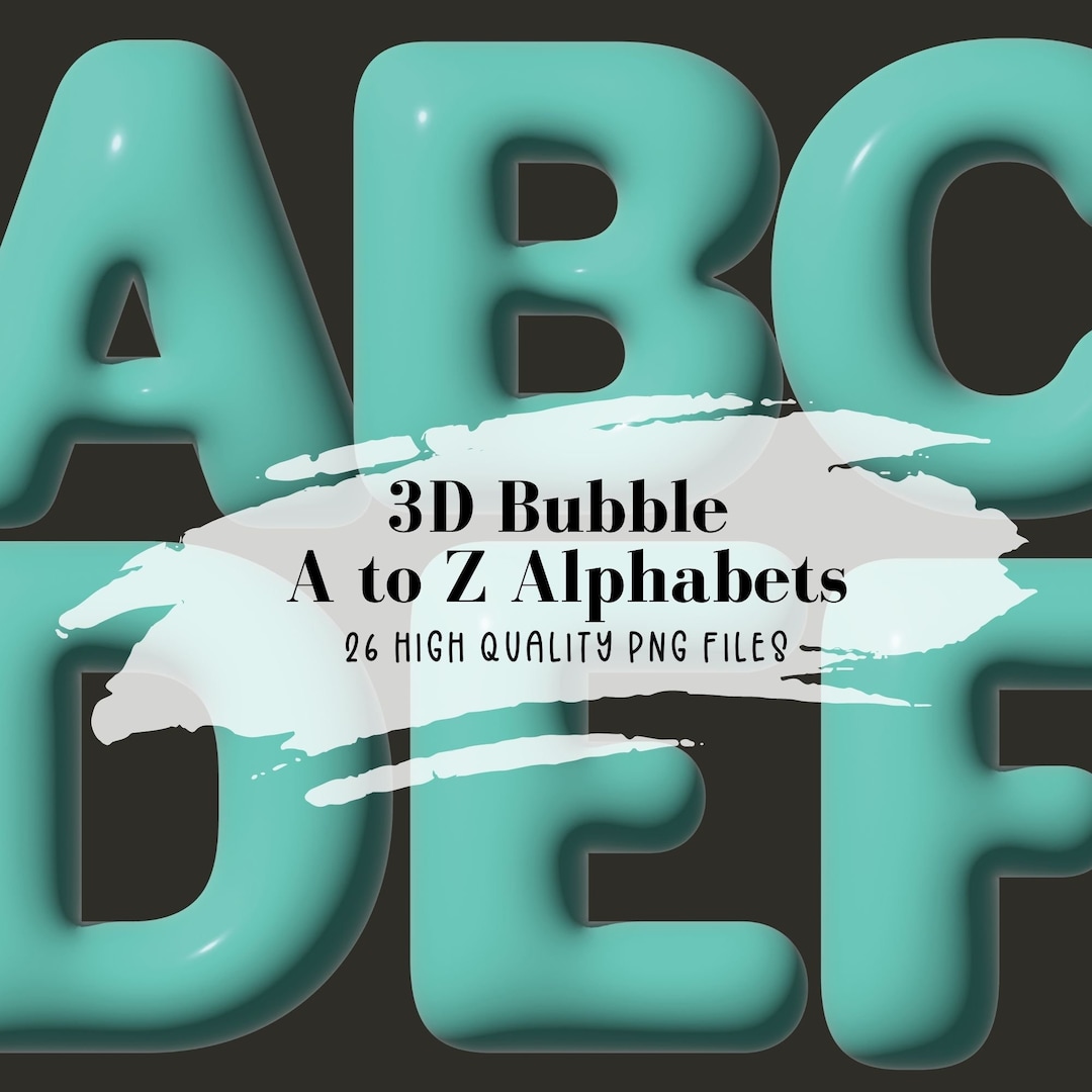 3D Bubble Alphabet Png, 3D Bubble Letter, Blue Bubble Alphabet, Bubble ...
