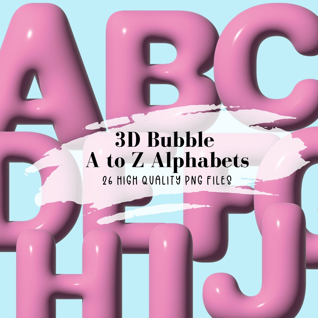 Pink Puffy Alphabet Clip Art - Etsy