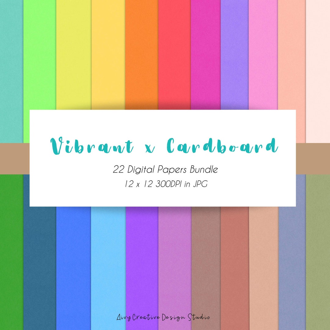 Vibrant X Cardboard Digital Papers Bundle | Textured Paper | Card ...
