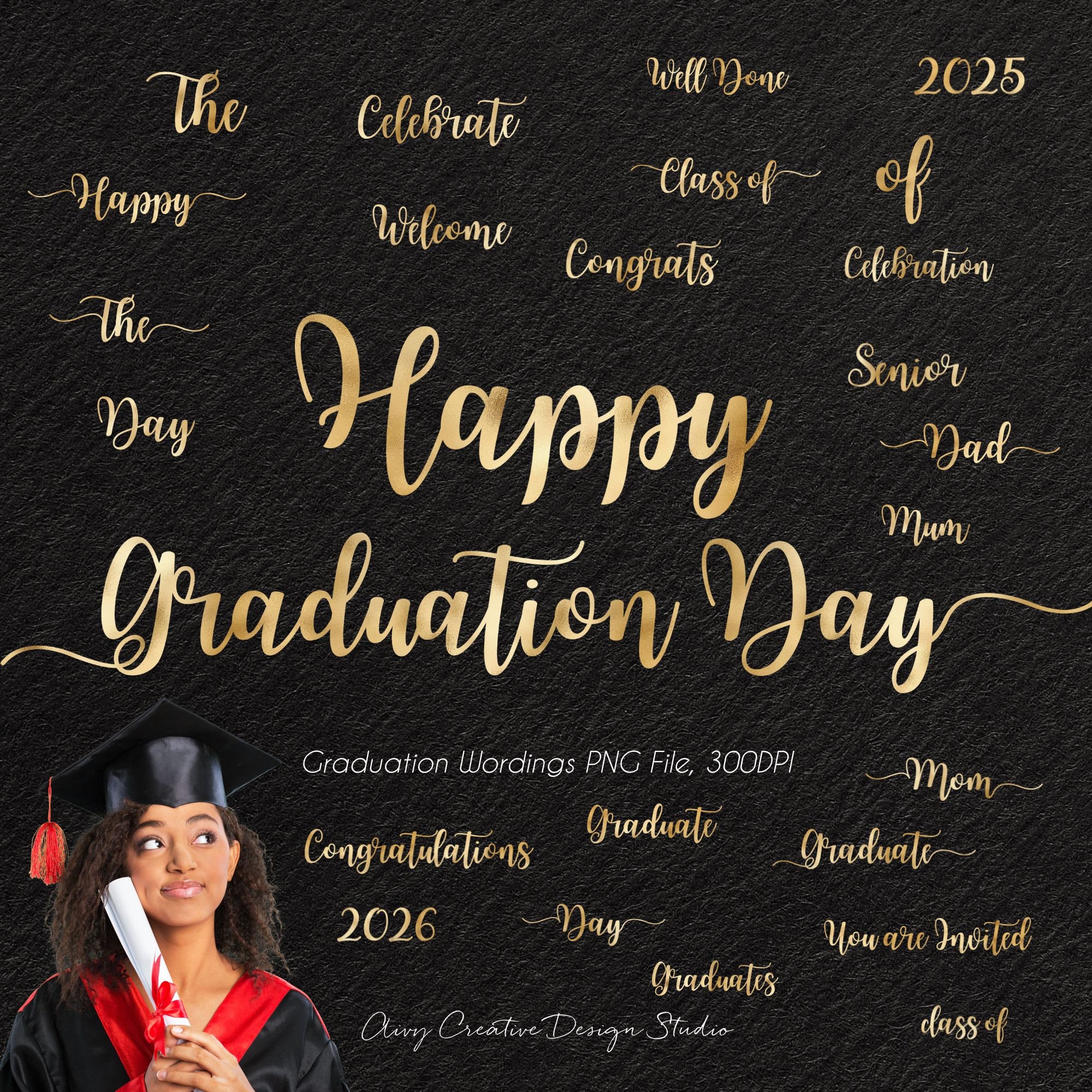 Gold Graduation Text PNG Files, Happy Graduation PNG, Graduation PNG ...