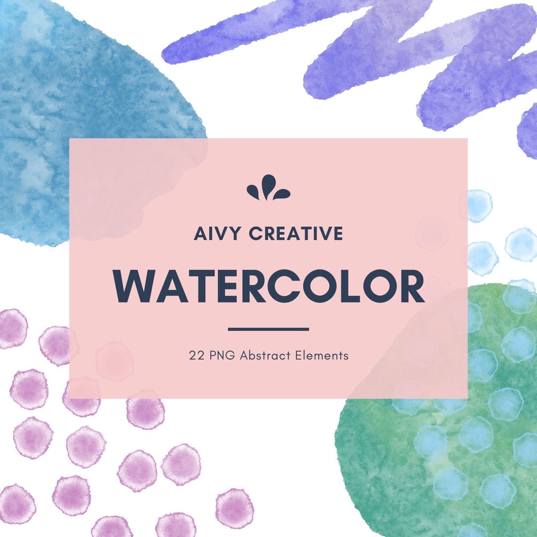 Watercolor Abstract Clip Art Bundle | Transparent PNG Files | Marketing ...