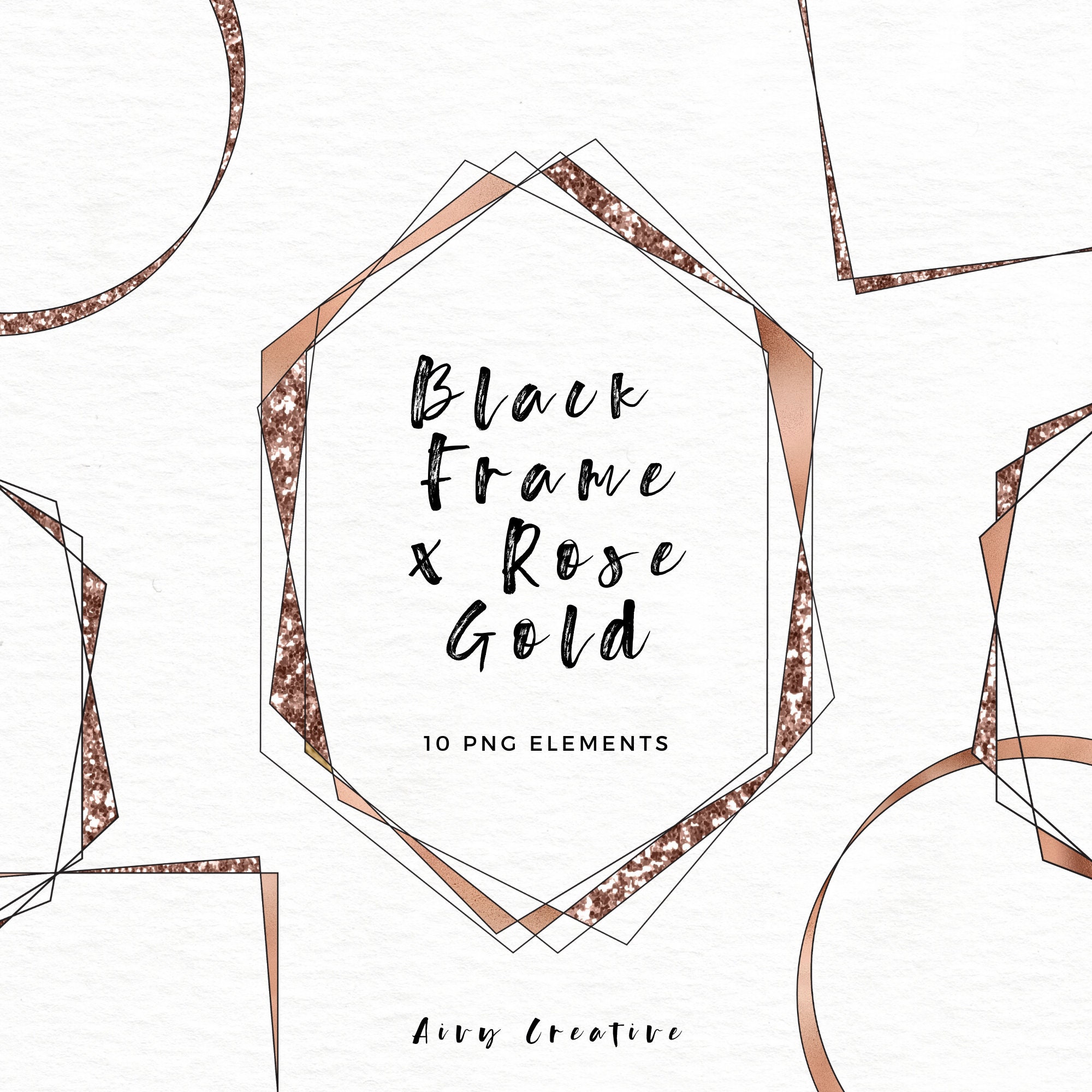 Rose Gold Frame Clipart: Elegant Wedding Designs & Decorative Borders ...