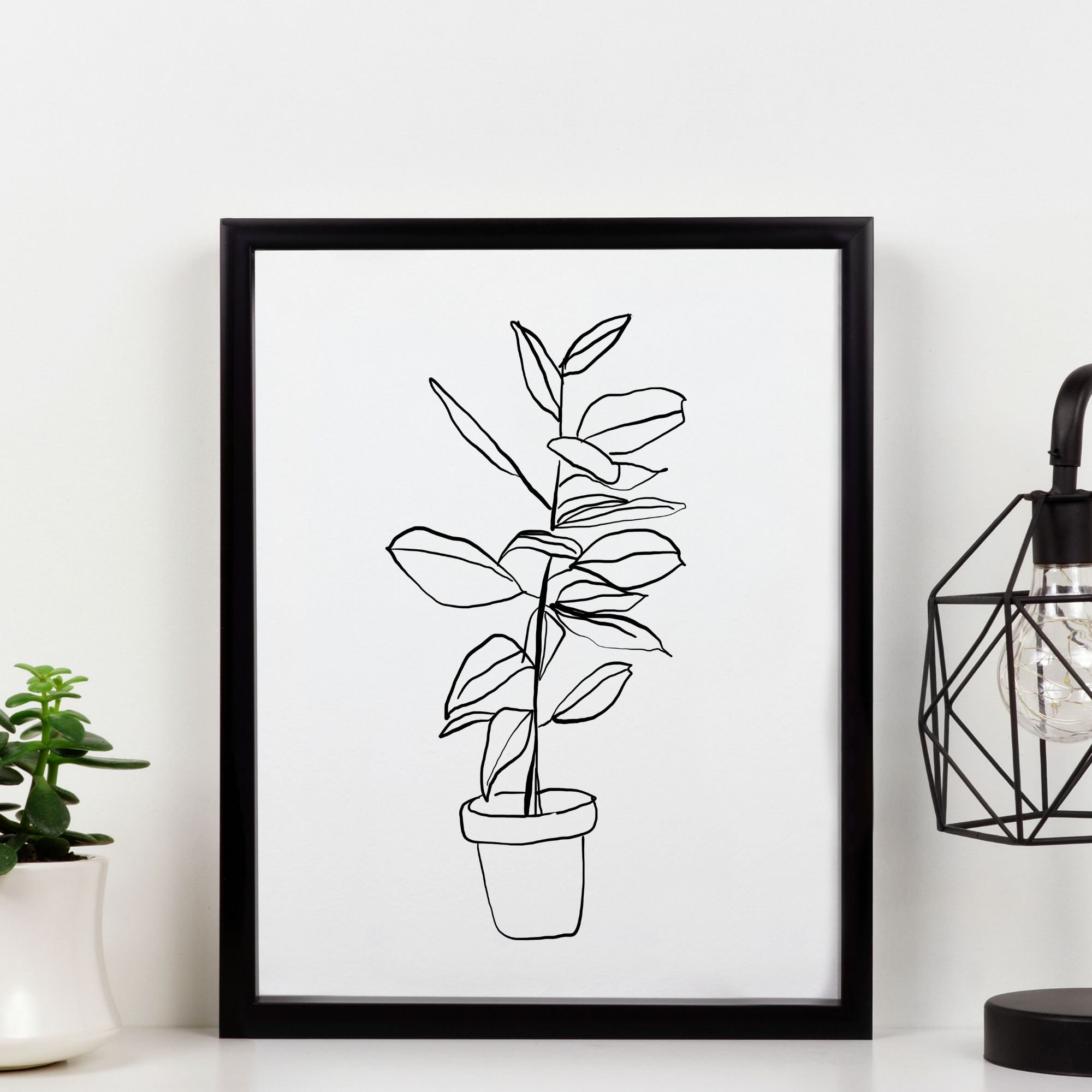 Hand Drawn Botanical Indoor House Plants Abstract Clip Art Set - Etsy