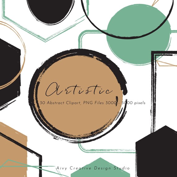 30 Artistic Earth Tone Frames and Clip Art Set Transparent | Etsy