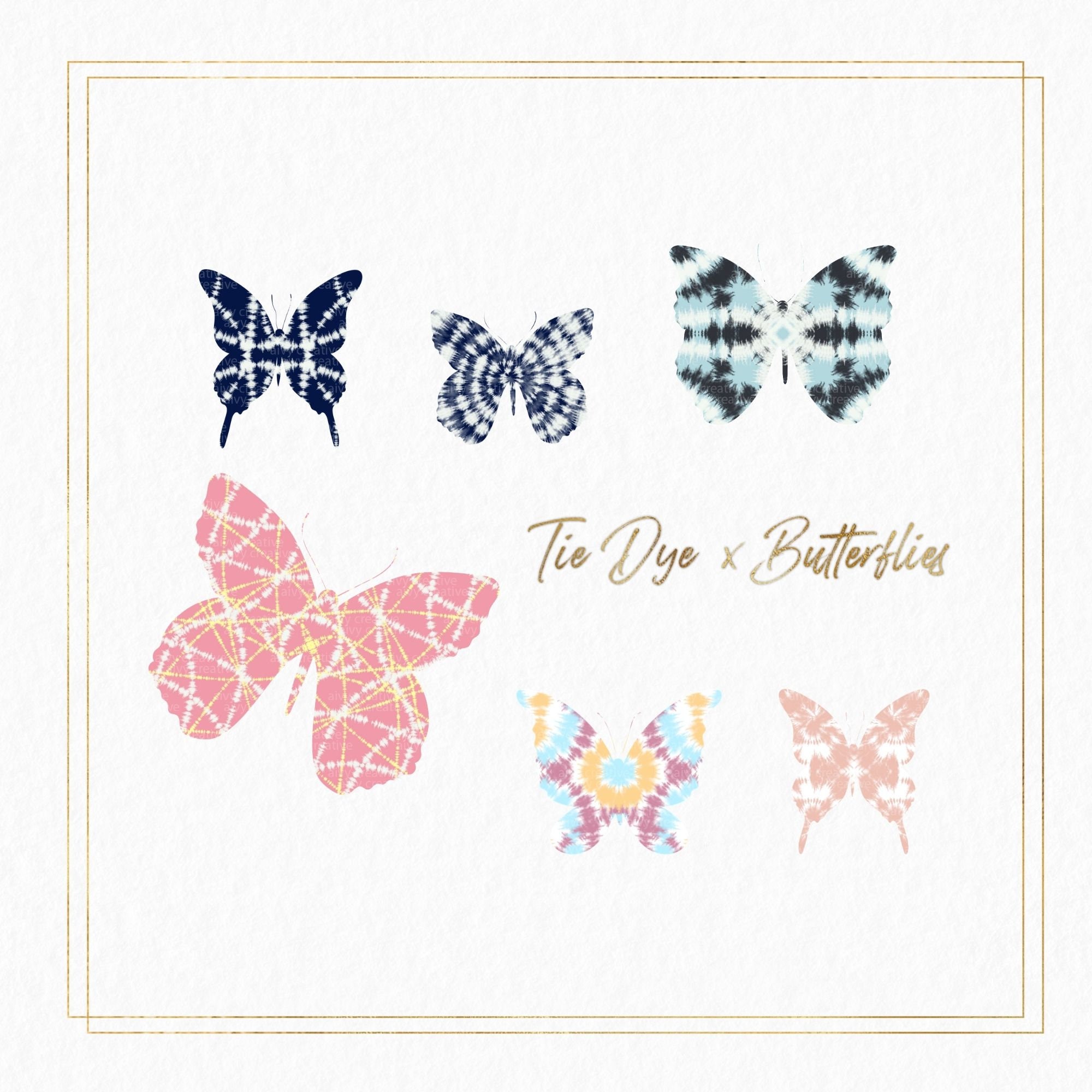 Tie Dye Butterflies Clipart Set | Tie Dye | Tie Dye Butterfly ...