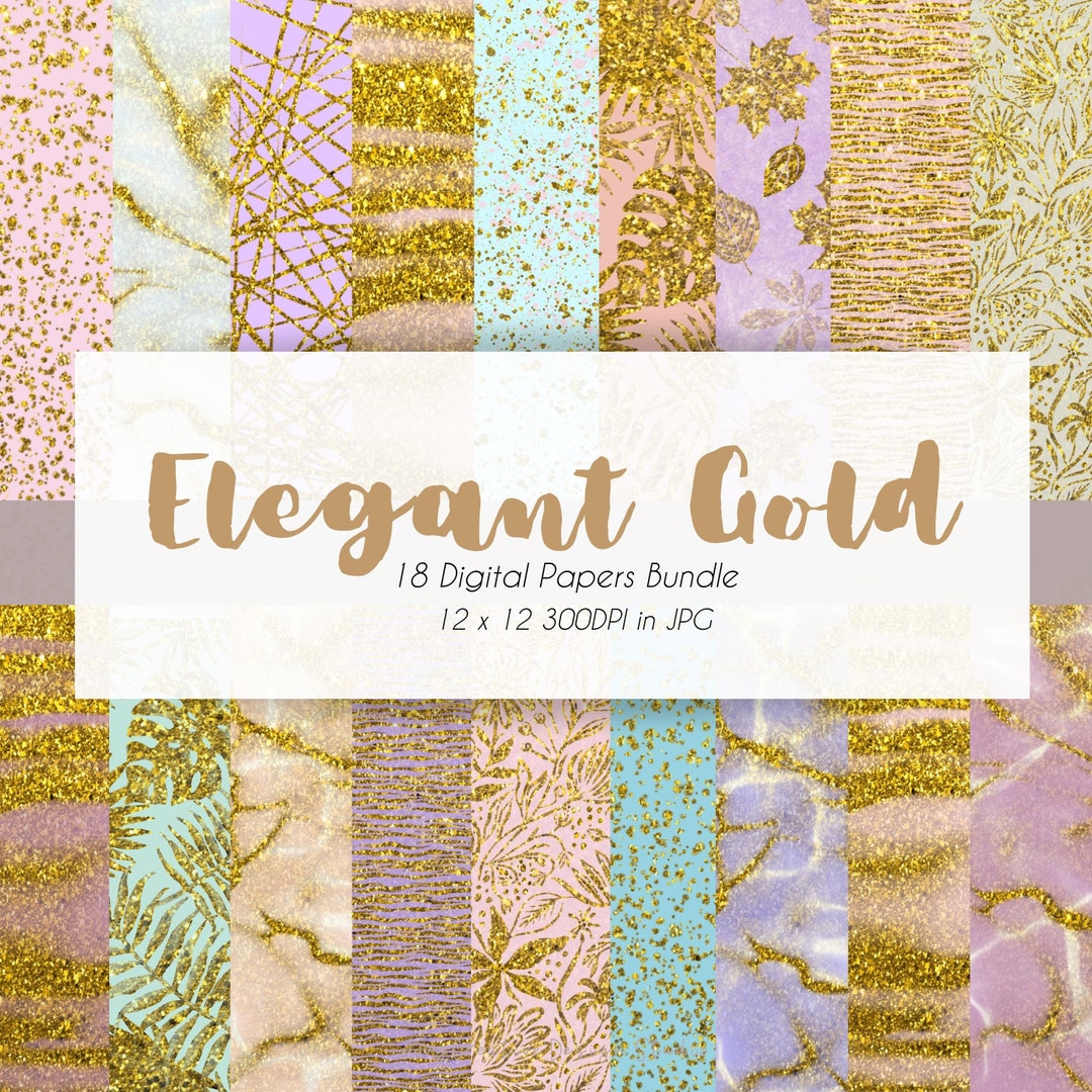 Gold Texture Digital Paper | Elegant Gold | Marble | Gold Abstract ...