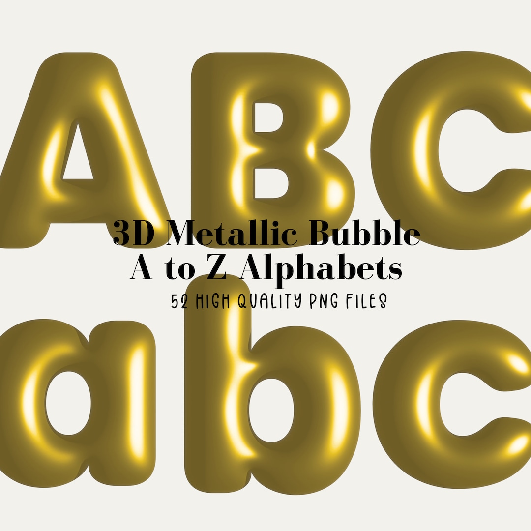 3D Inflated Gold Alphabet Png, Inflated Alphabet, Balloon Alphabet ...