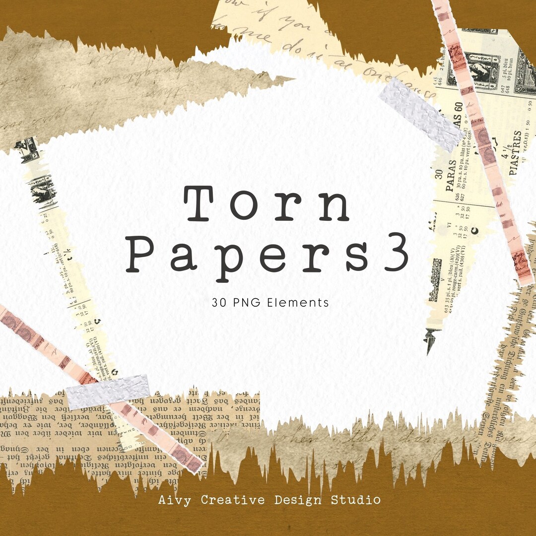 Digital Torn Paper Clipart, Paper Graphics, Torn Paper Graphics ...