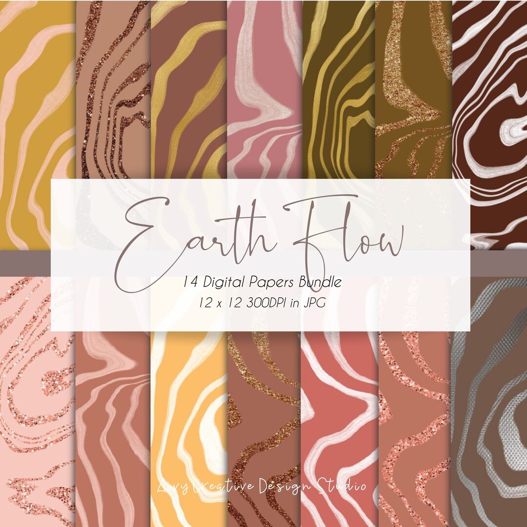 Boho Earth Tone Digital Paper | Lava Flow, Craft (12x12, 300dpi) - Etsy