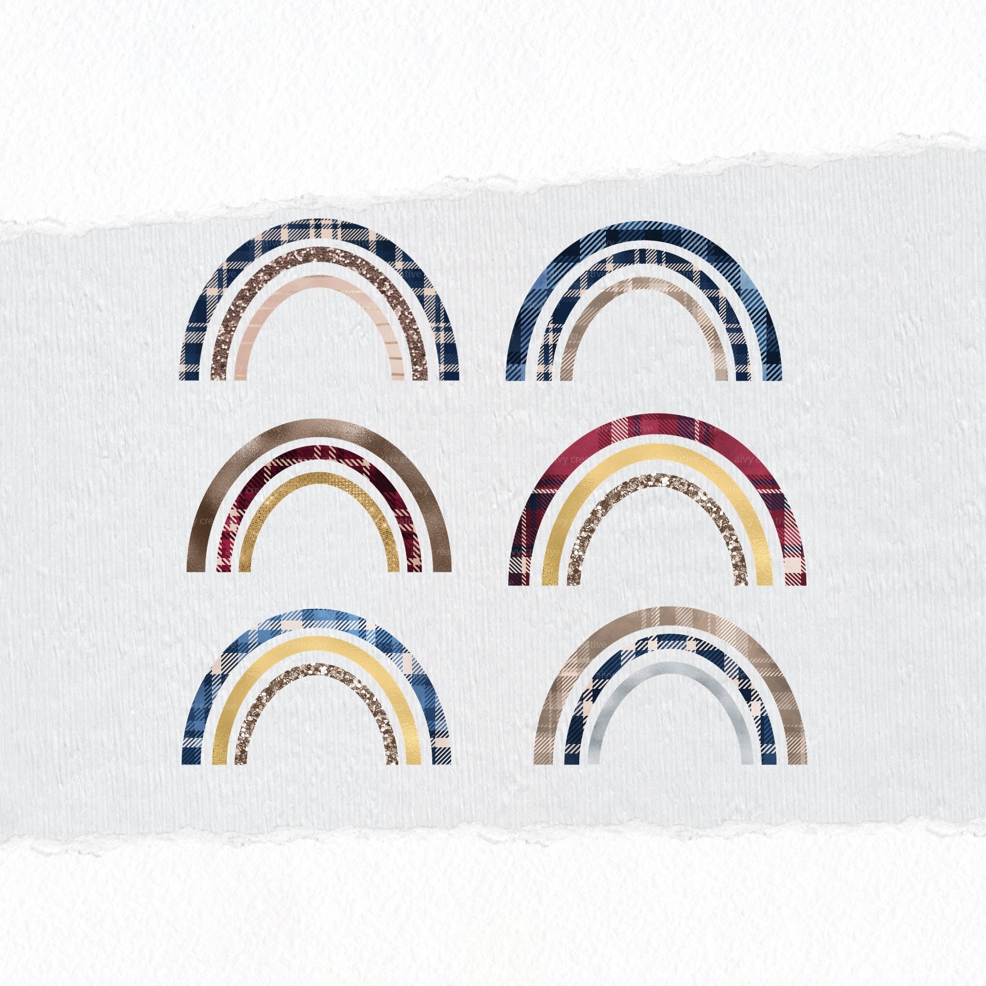 Colorful Classic Rainbow Clipart Set PNG Marketing Material Social ...