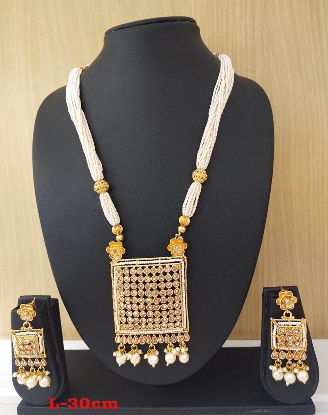 Indian Fashion Jewelry Mala Pendant Set Bollywood Mala Necklace Set ...