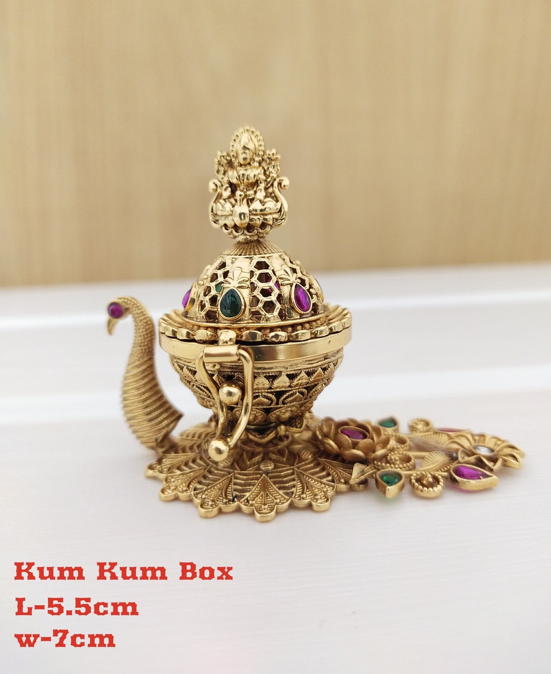 Mothers Day Gift Gold Plated Sindoor Box Indian Jewelry Gold Plated ...