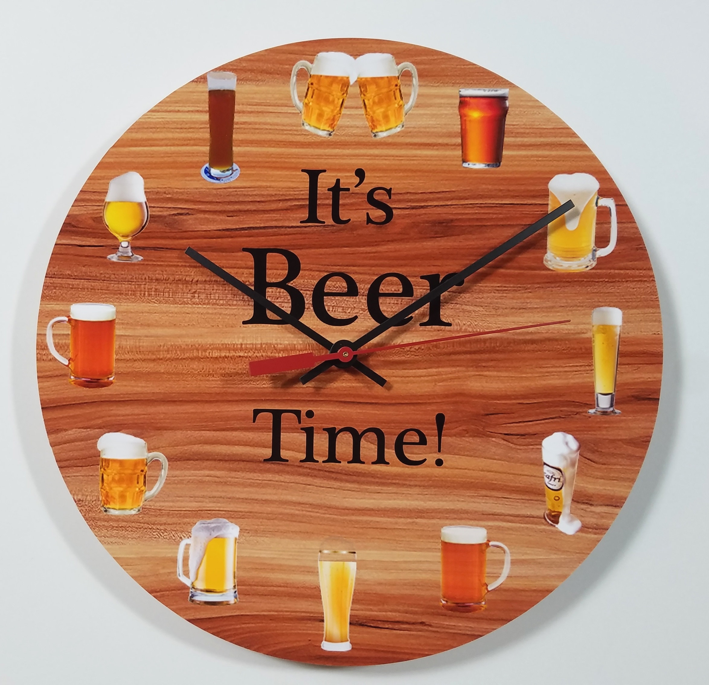 Beer Theme 10" Fun Wall Clock: It's Beer Time! Ready to Hang, No ...