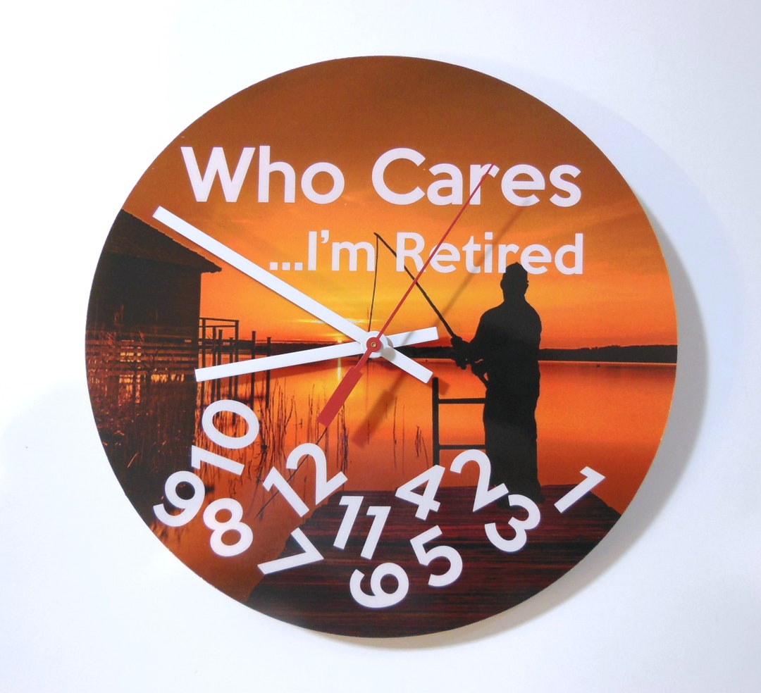 Retirement 10" Wall Clock, Fishing Theme - Etsy