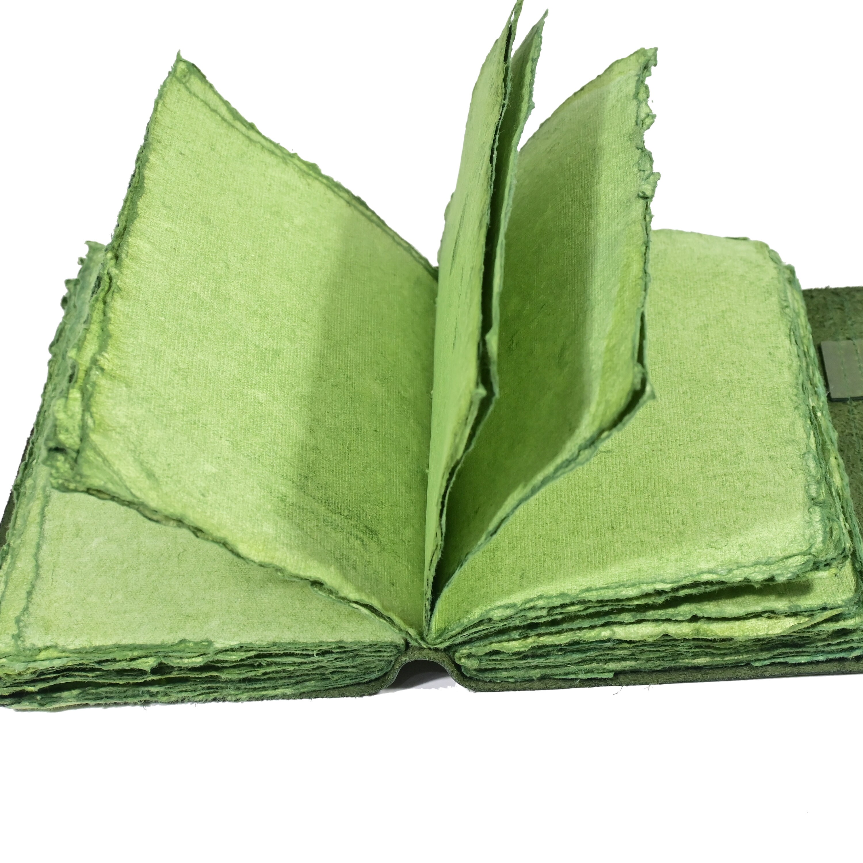 GREEN LEATHER JOURNAL Handmade Vintage Green Deckle Edge - Etsy