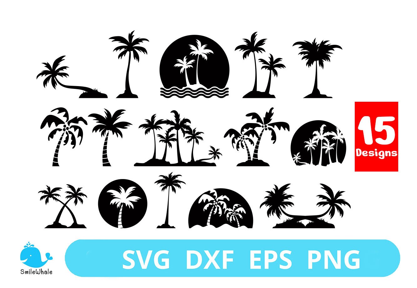 Palmera SVG, Cocotero, Silueta de palmera, Archivos de corte, Cricut ...