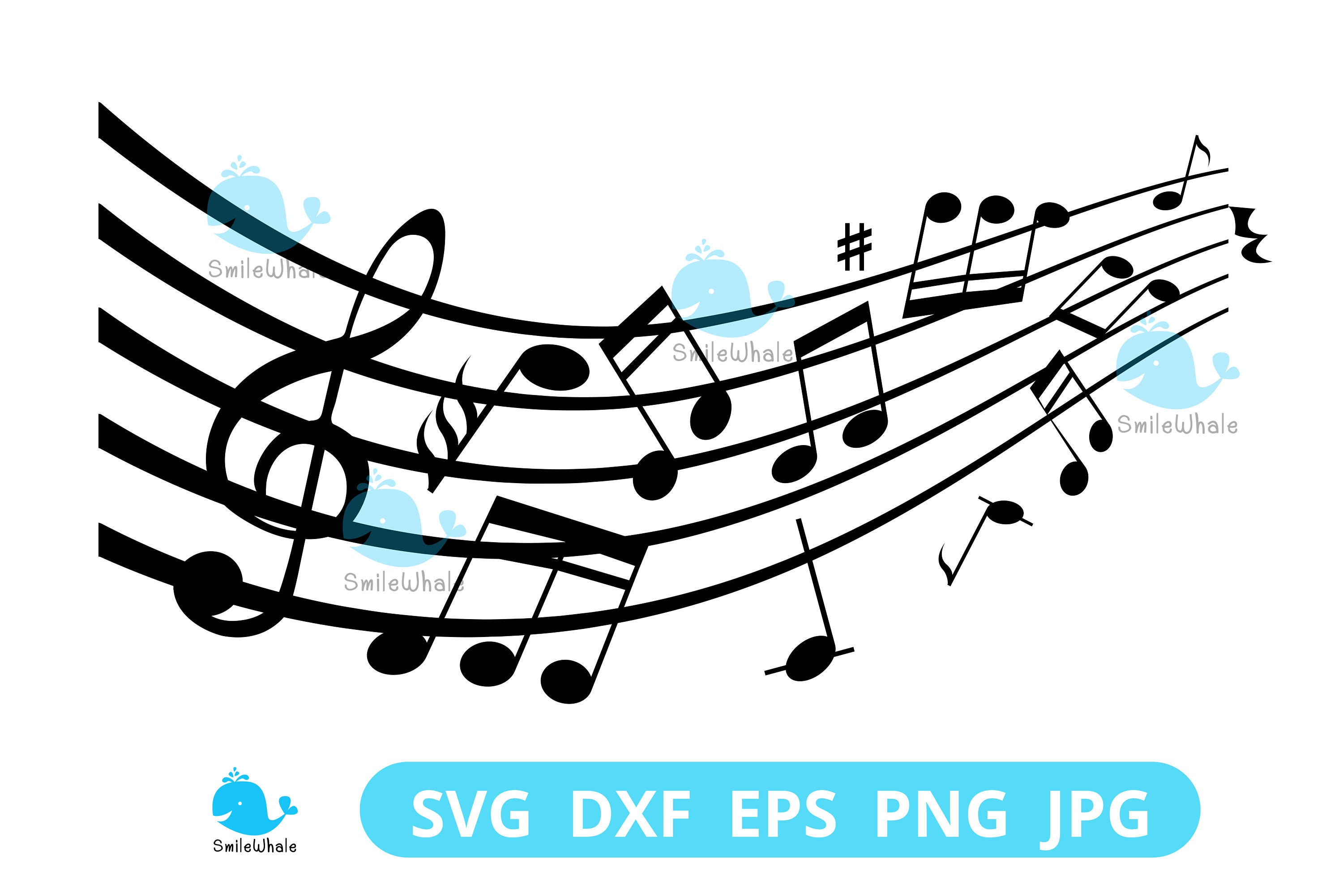 Music Notes Svg, Musical Note SVG, Digital File, Illustration, Cutting ...