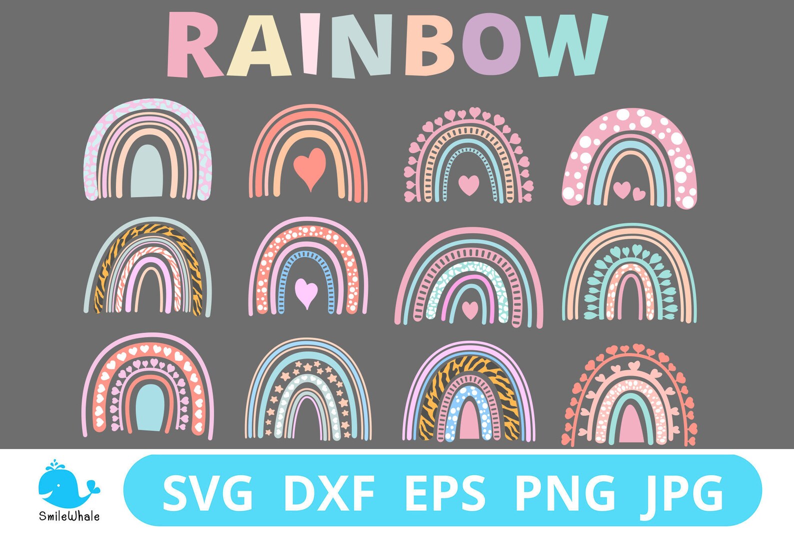 Rainbow SVG, Rainbow Cut File, Rainbow Bundle Svg, Digital File ...