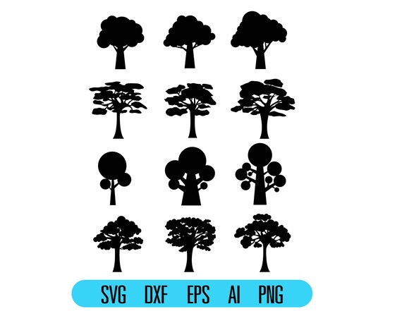 Trees Silhouettes SVG Digitalillustration Cutting File - Etsy