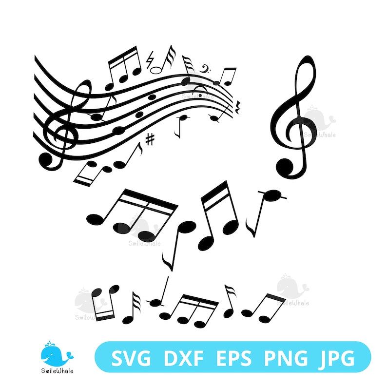 Music Notes Svg, Musical Note SVG, Digital File, Illustration, Cutting ...
