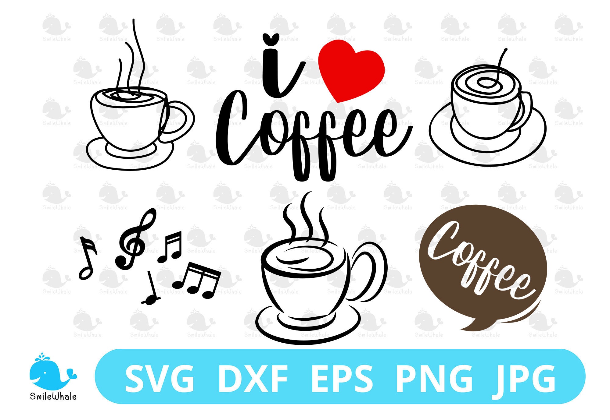 Coffee SVG, Coffee Cup Cut File, Silhouette Cricut, SVG Bundle, Digital ...