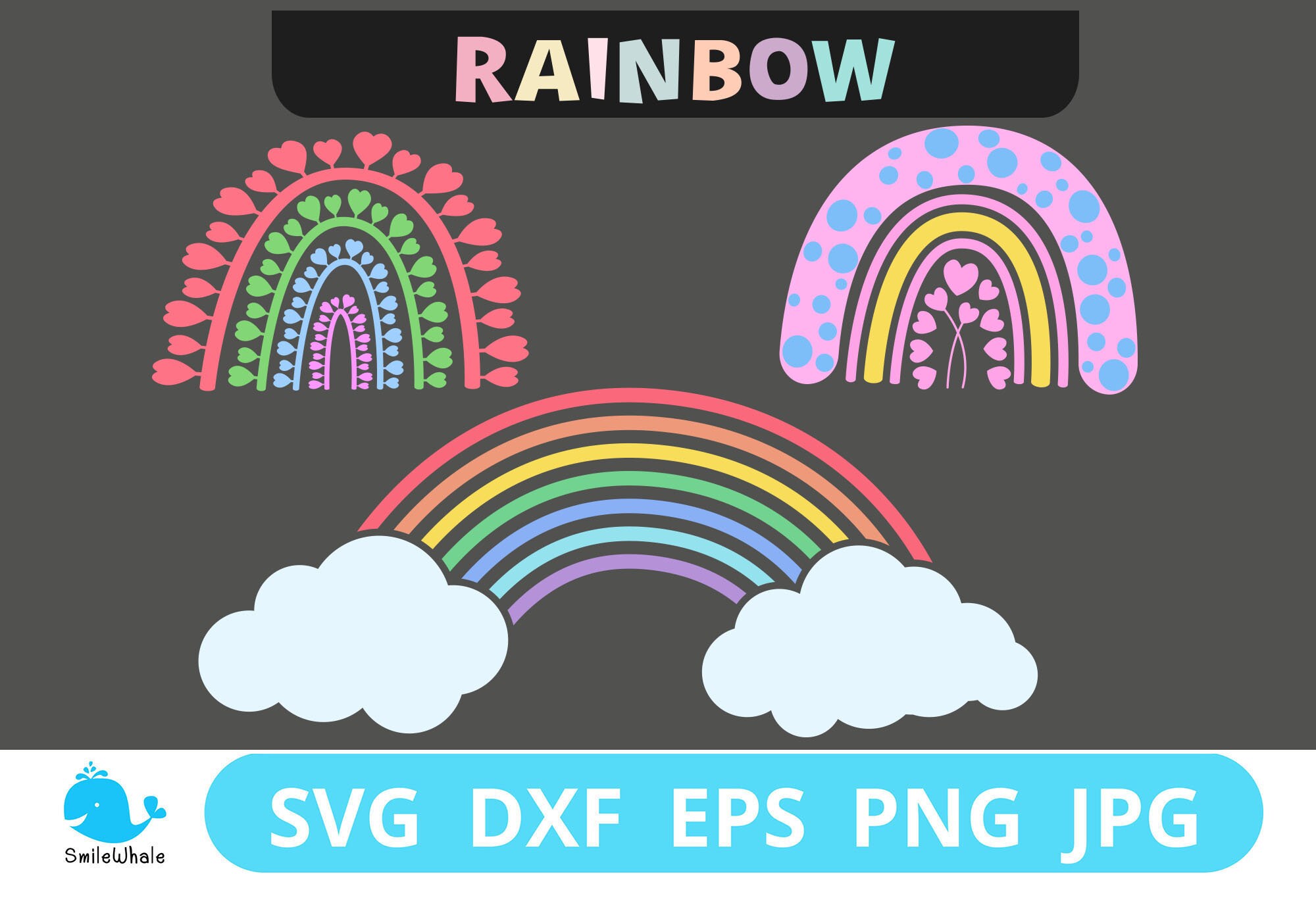 Rainbow SVG, Rainbow Cut File, Rainbow Bundle Svg, Digital File ...
