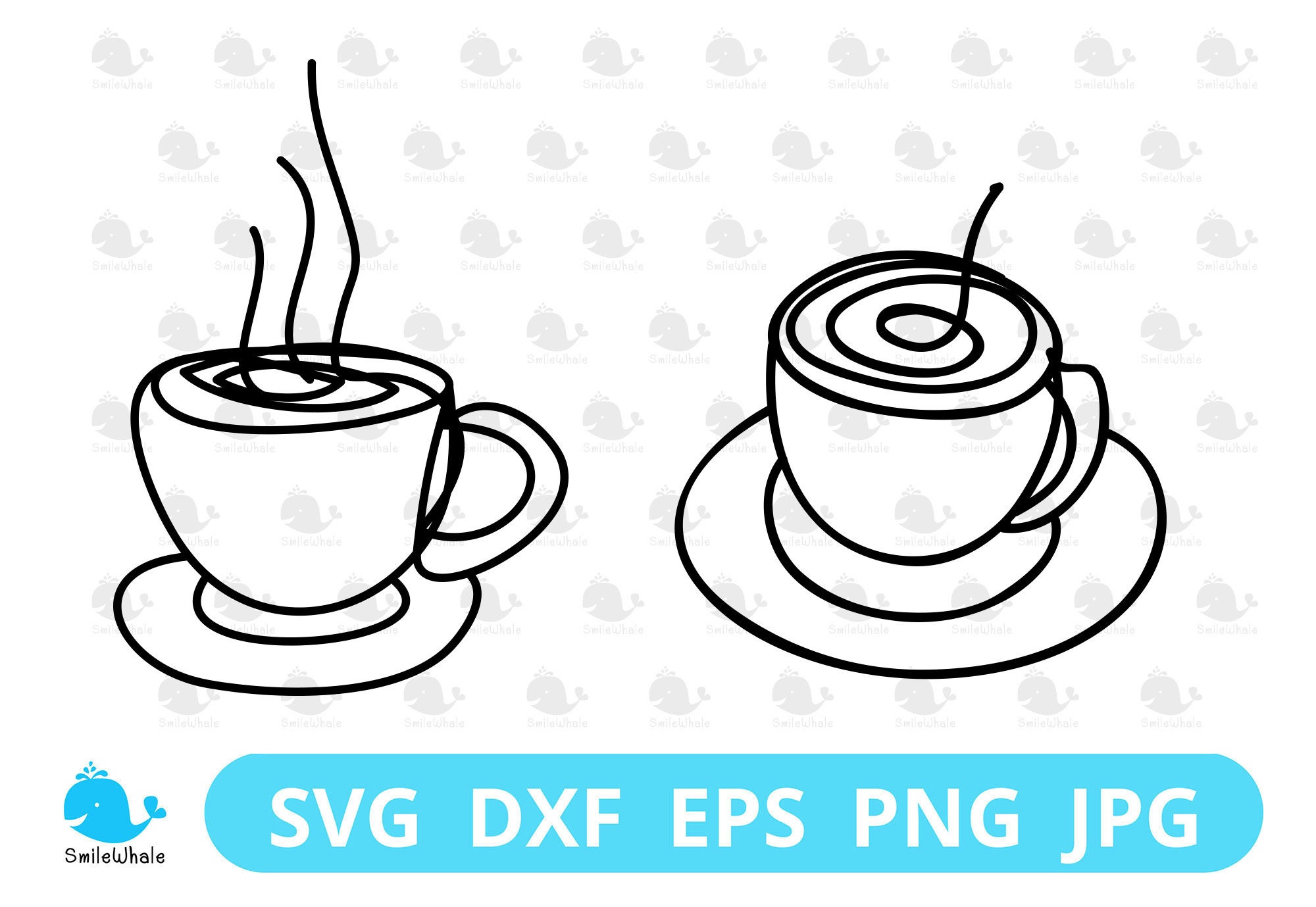 Coffee SVG, Coffee Cup Cut File, Silhouette Cricut, SVG Bundle, Digital ...