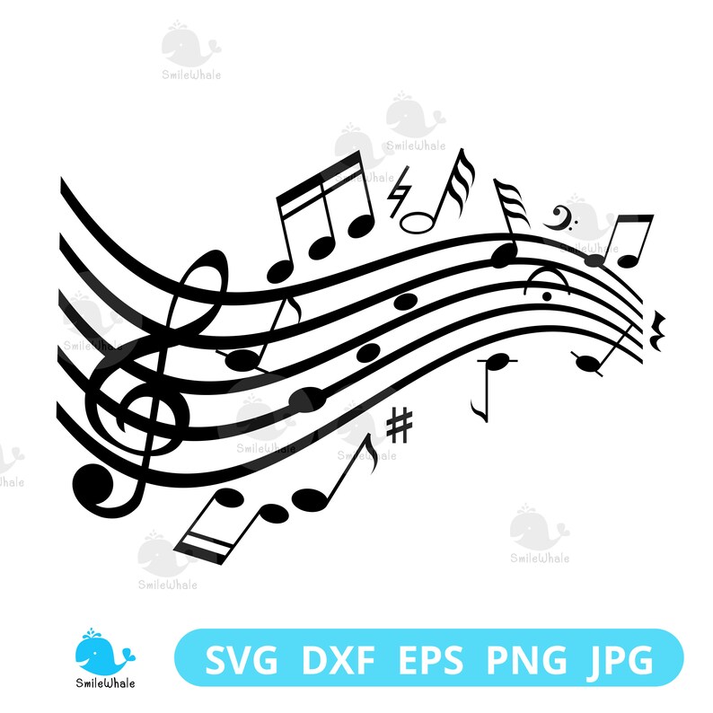 Notas musicales svg, Nota musical SVG, Archivo digital, Ilustración ...