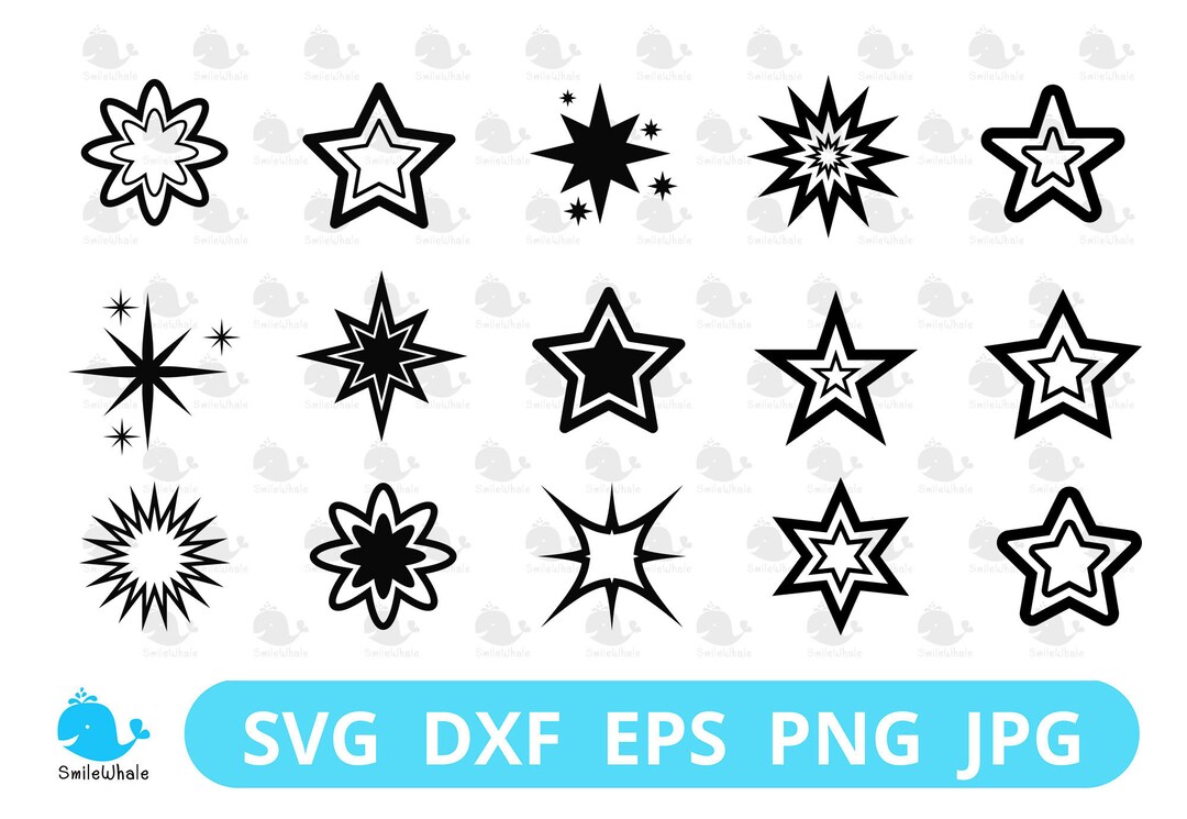 Star SVG, Sparkle SVG, Cricut and Silhouette, Star Digital Download Svg ...