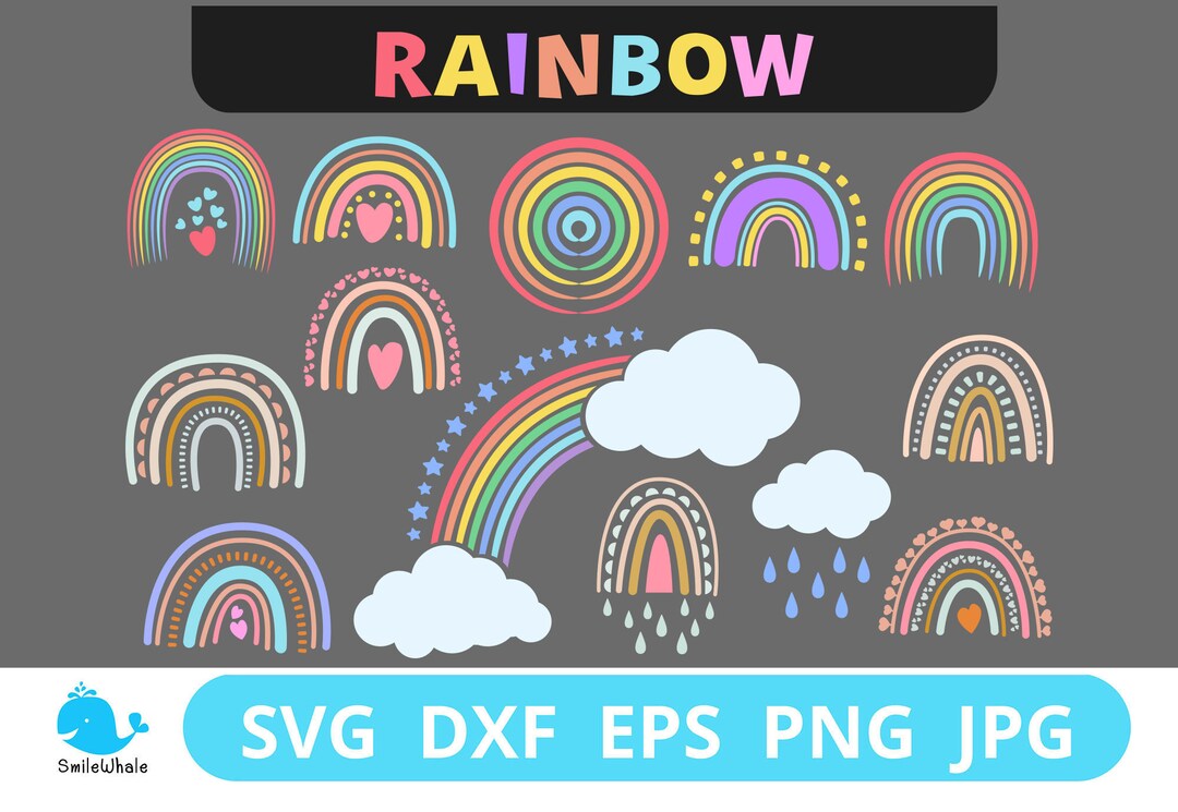 Rainbow SVG, Rainbow Cut File, Rainbow Bundle Svg, Digital File ...