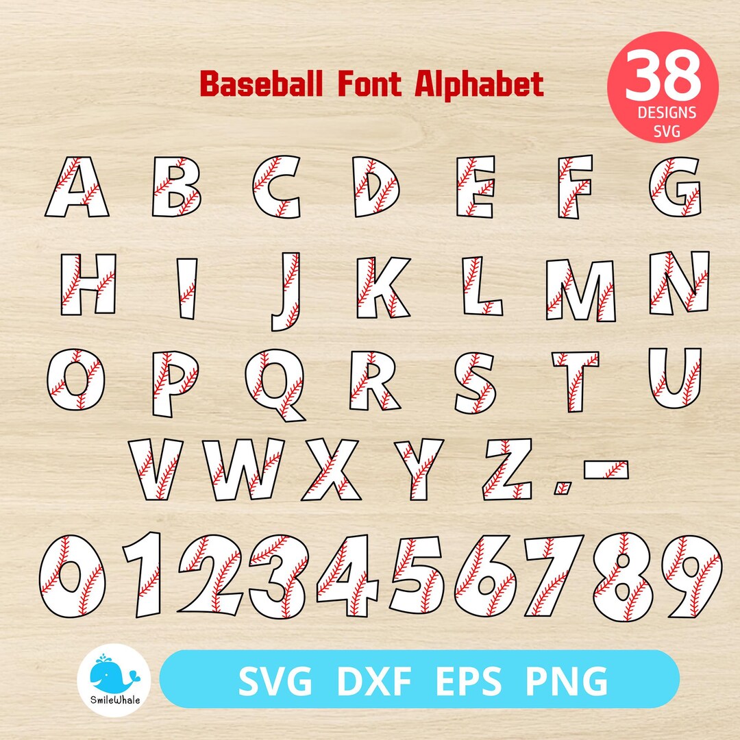 Baseball Font SVG, Baseball SVG, Baseball Alphabet, Softball Alphabet ...