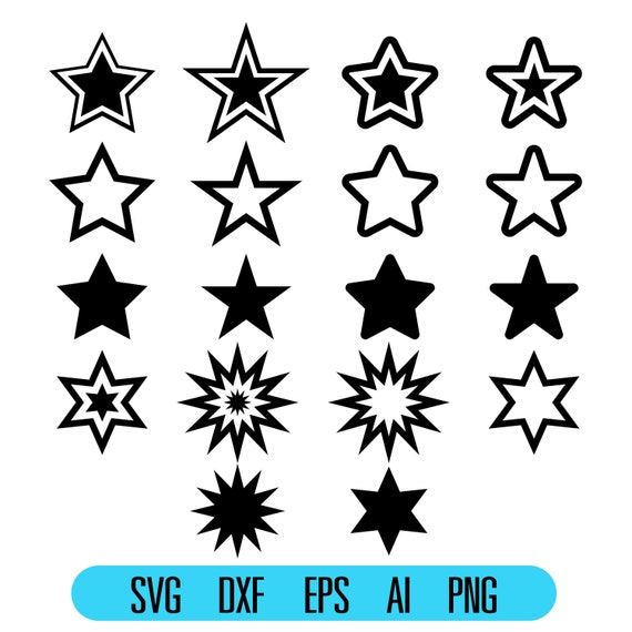 Stern SVG digitale Datei Illustration Schneiden Datei - Etsy