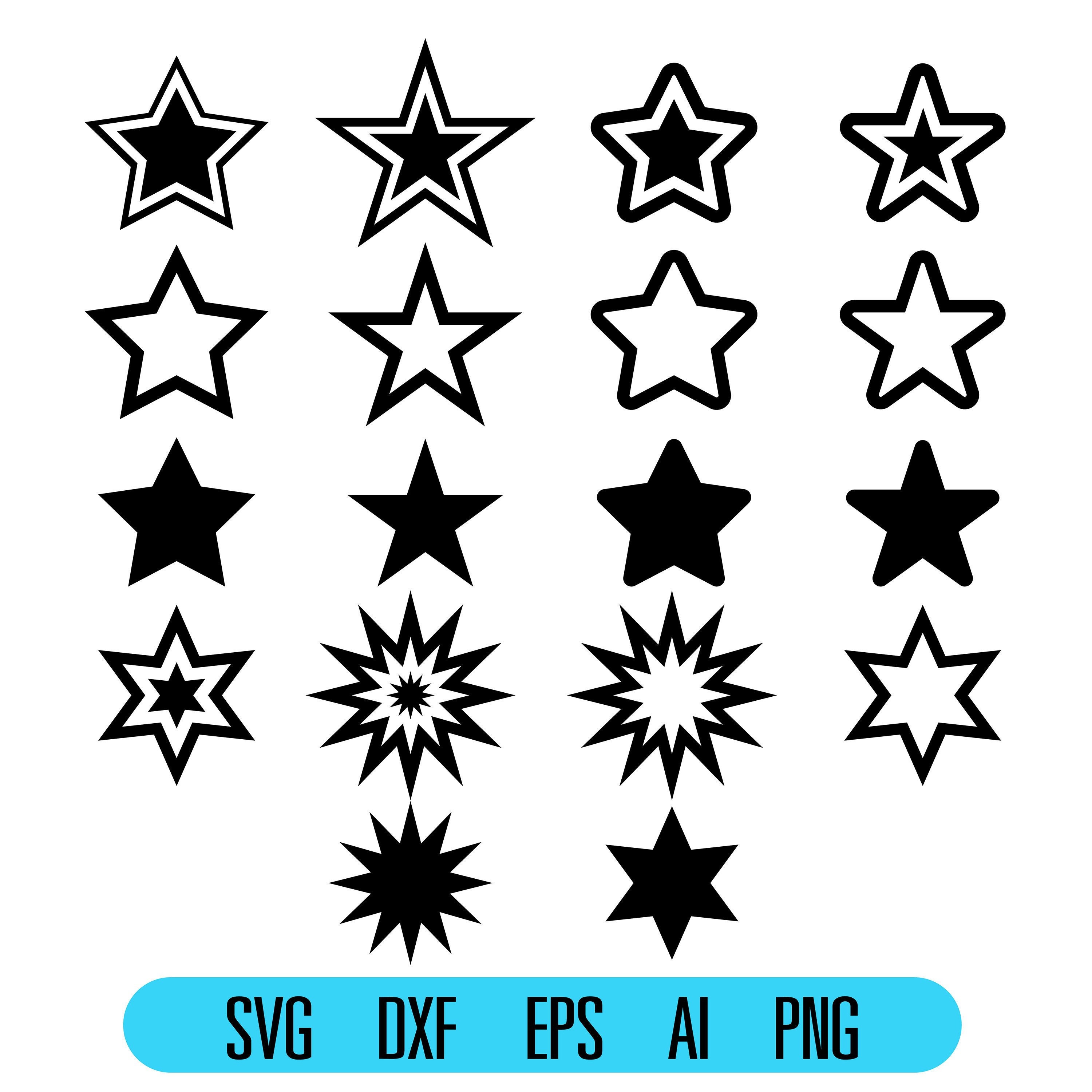 Stern SVG, digitale Datei, Illustration, Schneidedatei, Clip Art - Etsy.de