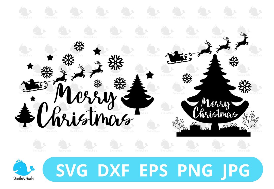 Merry Christmas Svg, Cutting File, Circuit, Silhouette, Winter Svg ...