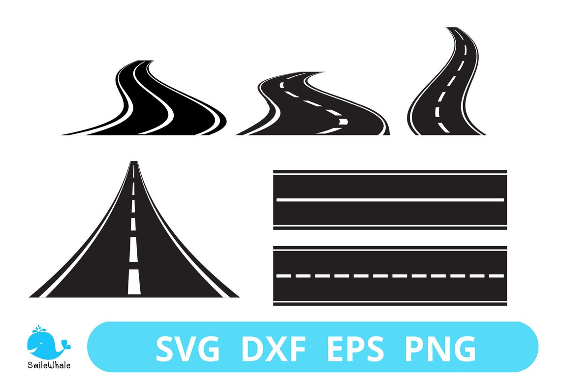 Road Svg, Highway Svg, Clip Art Silhouette, Digital File, Cut File ...