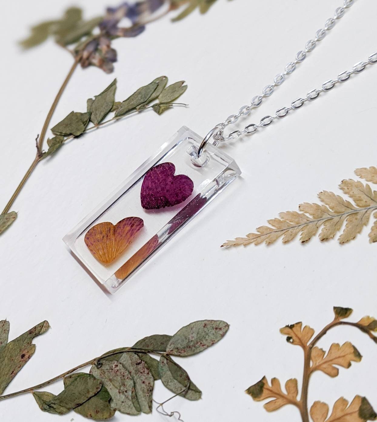 Handmade Red Rose Petals Heart Pendant. Choose Sterling Silver - Etsy