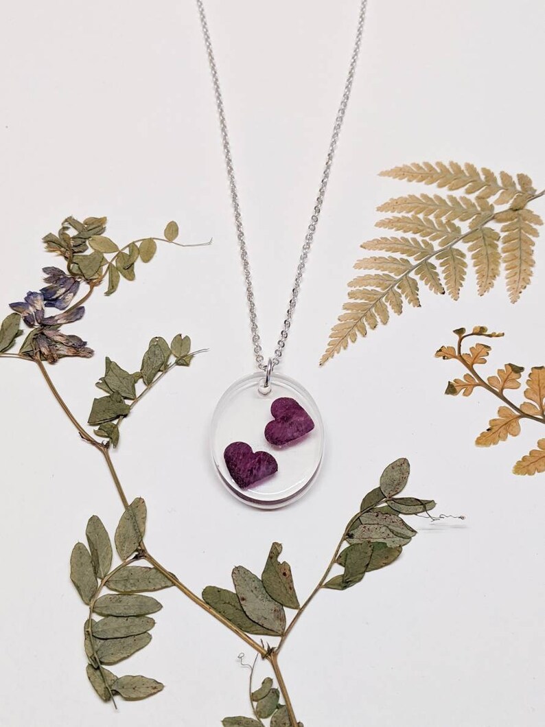 Handmade Red Rose petal heart pendant. Choose Sterling silver | Etsy