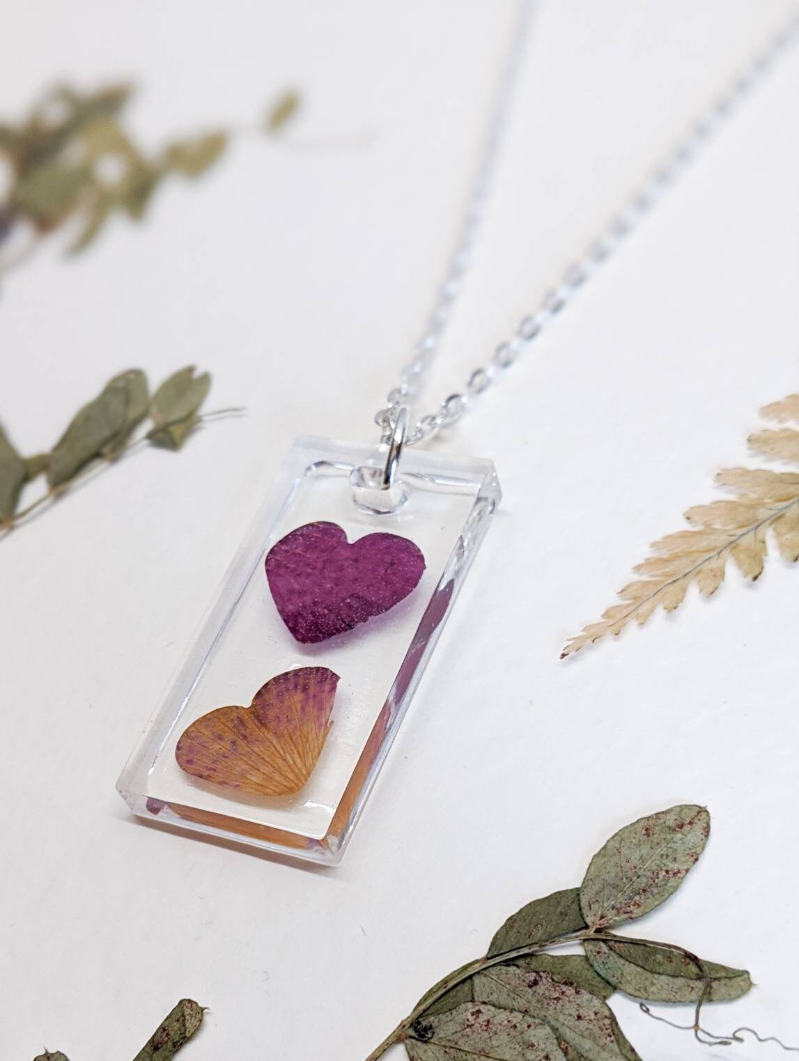 Handmade Red Rose Petals Heart Pendant. Choose Sterling Silver - Etsy