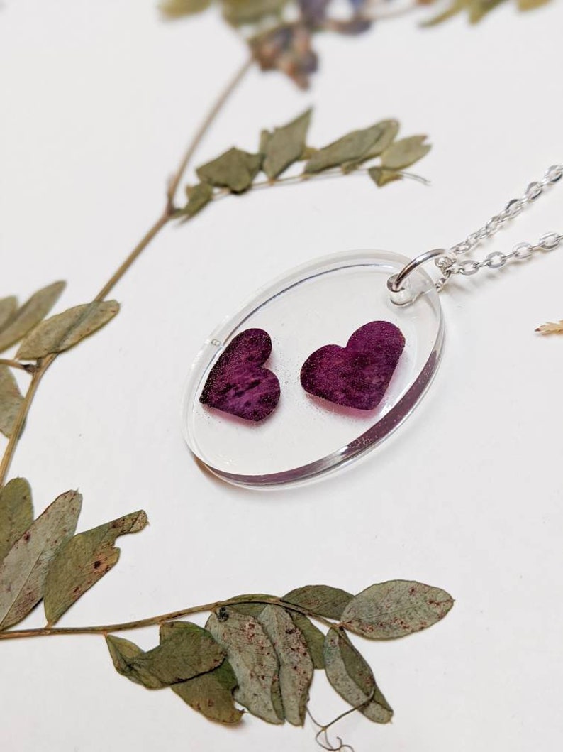 Handmade Red Rose petal heart pendant. Choose Sterling silver | Etsy