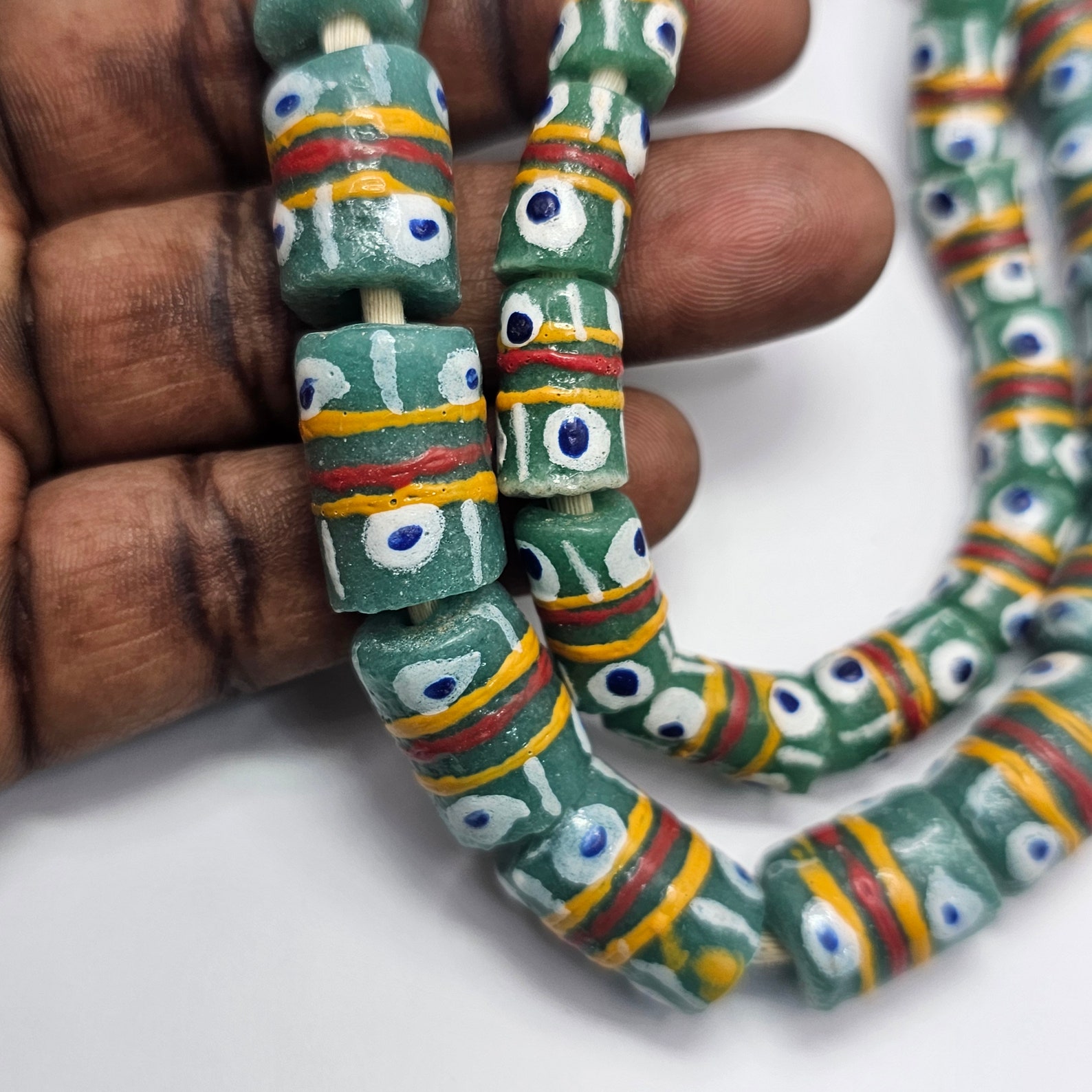 Green Handmade African Beads - Etsy