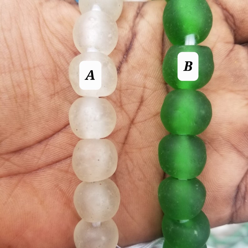 Frosted Recycled Ghana Glass Beads - Etsy