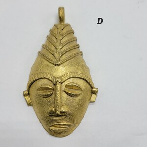 Large African Face Mask, Metal Pendant - Etsy