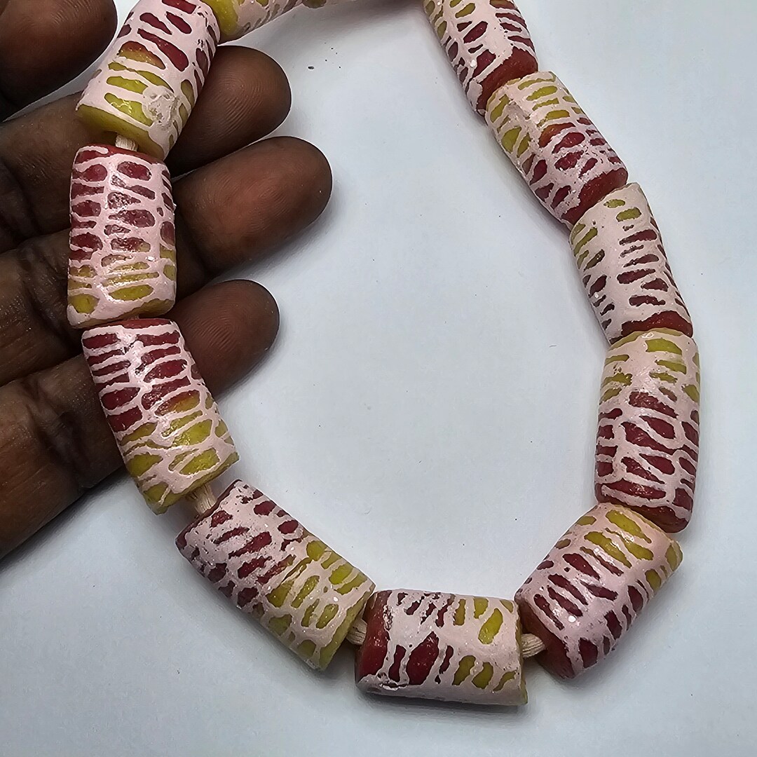 Large Two Tone African Beads - Etsy