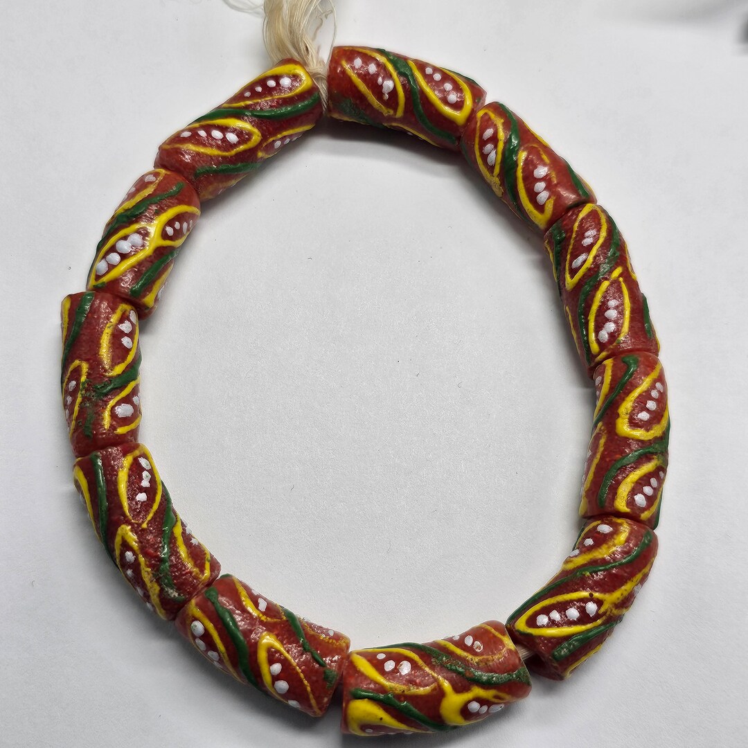 Red Handmade African Beads - Etsy