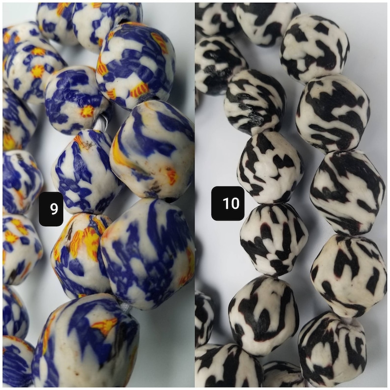 Recycled Bi-cone Beads, African Beads, Krobo Glass Beads - Etsy