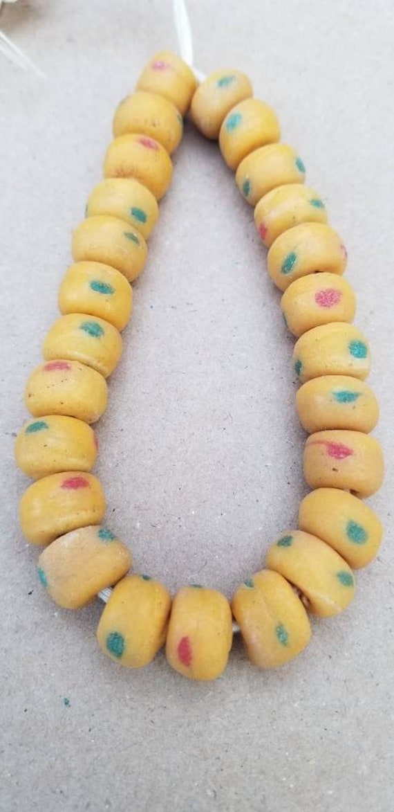 Mustard Yellow Powdered Beads Ethnic Beads Handmade Beads - Etsy