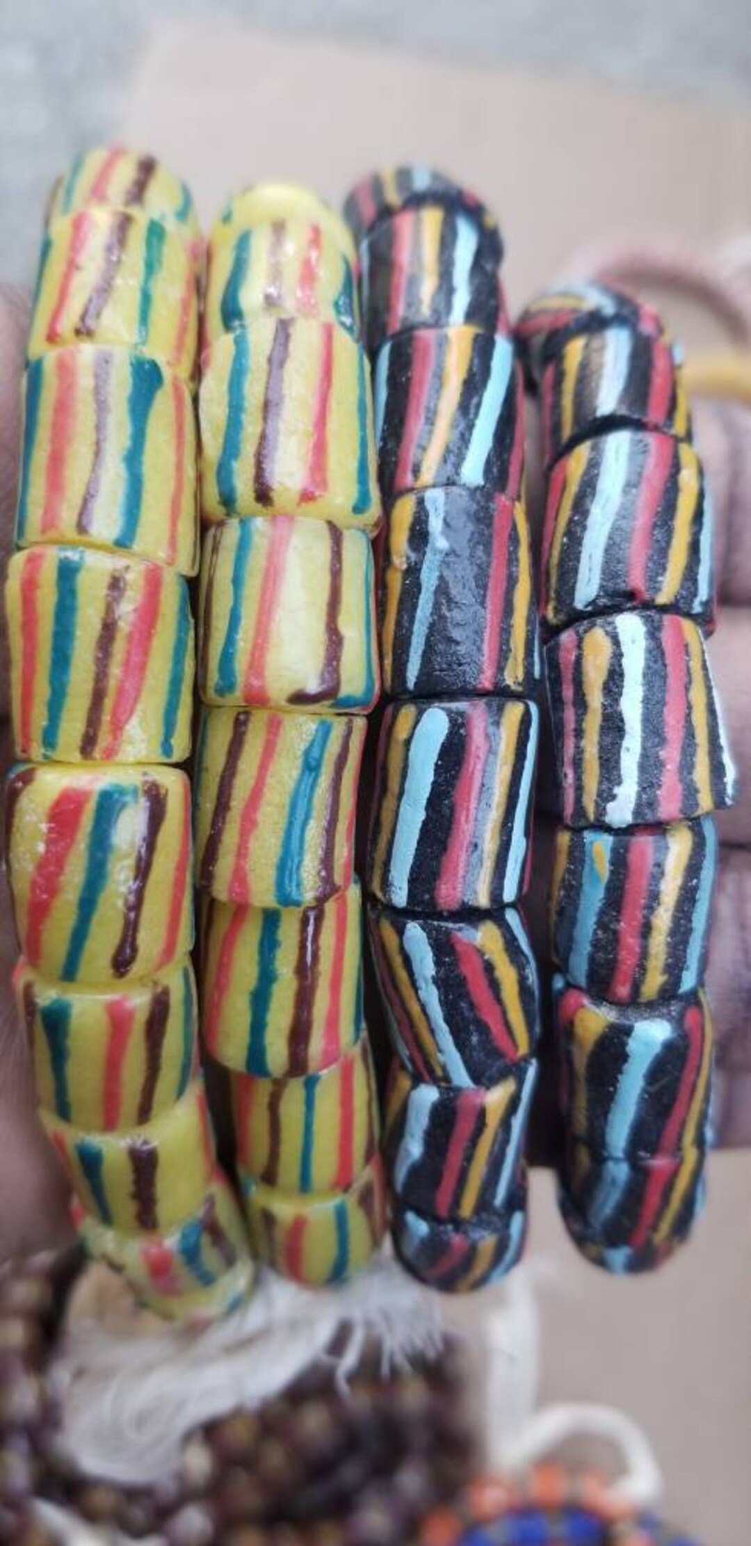 Hand-painted Powdered Glass Beads, African Beads, Jewelry Making Beads ...