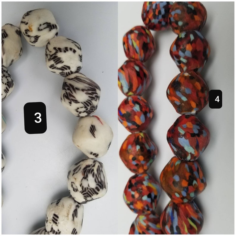 Recycled Bi-cone Beads, African Beads, Krobo Glass Beads - Etsy